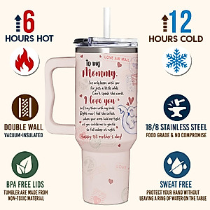 TAMUNBEE First Mothers Day Gifts For New Mom, Daughter From Baby, Sister, Son - 1st Mothers Day Gifts From Husband - First Time Mother Presents - Elephant 40oz Tumbler With Handle for Woman