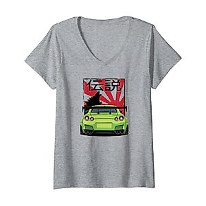 Womens Legend Skyline JDM Gt r 35 V-Neck T-Shirt