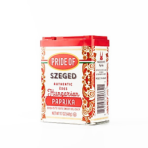 Pride Of Szeged Hungarian Sweet Paprika, Authentic Hungarian Sourced, Single Ingredient Premium Spice | Gluten Free | Kosher | Non-GMO | 1.7 oz. Tin, 1-Count