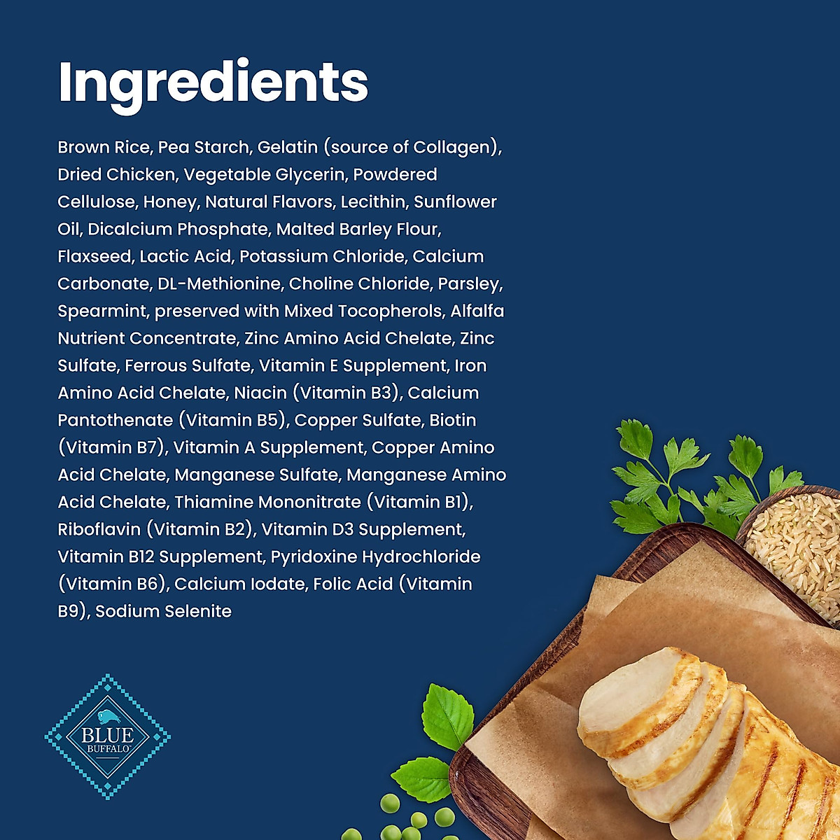 Blue Buffalo Medium Dental Chews for Dogs, Daily Dental Care Dog Treats Made in the USA with Natural Ingredients, Chicken & Spearmint (14 Count)