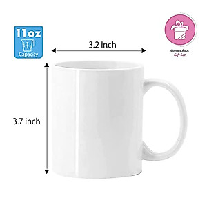 Holywarm Sublimation Mugs, White Coffee Mugs 11oz Sublimation Coffee Mugs AAA Coating Ceramic Mugs with Large Handle, Sublimation Blanks White Mugs Coffee Mug Set with Gift Boxes (36)