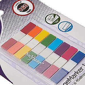 Snopake Index Tab PageMarkers with Colour Coded Tips 45 x 8 mm - 160 Tabs - Assorted [Ref: 15845]