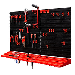 54-Piece Wall Mounted Peg Board,Large Capacity Garage Storage Rack,Pegboard Wall Organizer Tool Organizer for Tool, Parts,Workbench,Garge
