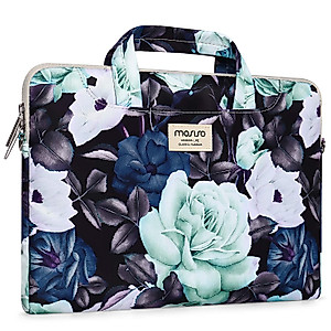 MOSISO Laptop Shoulder Bag Compatible with MacBook Air/Pro,13-13.3 inch Notebook,Compatible with MacBook Pro 14 inch 2023-2021 A2779 M2 A2442 M1, Succulent Briefcase Sleeve Case with Belt