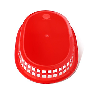 New Star Foodservice 44065 Fast Food Baskets, 10.5 x 7 Inch, Set of 12, Red