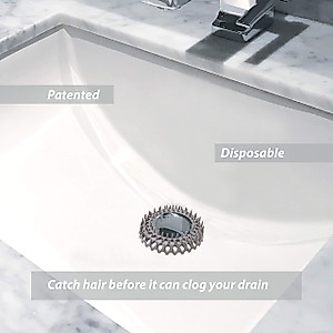 Evriholder Vanity Sink Savers, Drain Cover Hair Catcher for Bathroom, Gray and White, 12 Pack