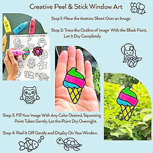 TOYLI Window Glitter Painting Kids Arts and Crafts Creative Set, 26 Suncatchers Kit,Gifts for Boys,Girls Ages 5,6,7,8,9,10 DIY, Great Home Birthday Party Idea, Your Own Fun Painting Activity NON Toxic