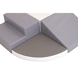 IGLU Indoor Climber XL Soft Play Equipment Foam Set 5 Shapes Baby Climbing Toys Indoor (Grey/White, 4-Piece)