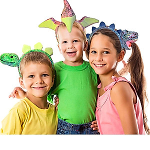FR.Tooc Cute HeadbandHair Dinosaur Hair Hoop Plush Party Headpiece Hair Hoop Hair Band Party Cosplay Costume Props 4PCS 3D Cartoon Hair Decoration