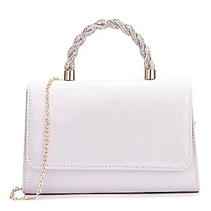 ZHANNI Women's Evening Bag Party Clutches Wedding Purses Cocktail Prom Handbags (Beige)
