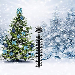 cjc Snow Gauge, 24 Inch Snow Gauge,Iron Art Snow Gauge Outdoor Christmas Decorations Handmade Metal Snow Measuring Stick Snow Gauges for Yard, Detachable Snow Gauge Outdoor (Snowflake)