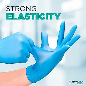 Bettrmed Blue Nitrile Gloves, Disposable Latex Free - Small (Pack of 1000) Medical Surgical Exam Dental - Strong Rubber, Powder Free, with Long Cuffs - Guantes Desechables