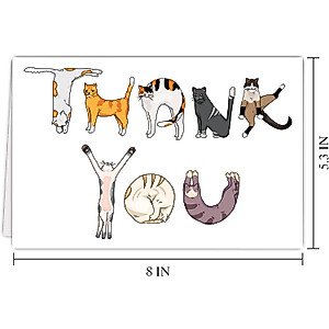 Bhiosng MOCO PAPER Funny Cat Thank You Card For Men Women, Cute Cat Thank You Gift for Him Her, Appreciation Card Thanks Gift for Friend Teacher Boss Coworker, Thank You Card For Cat Mom Dad