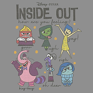 Pixar Inside Out Feels Women's Cowl Neck Long Sleeve Knit Top, Gray Heather, Large