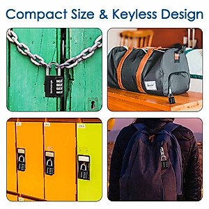 GIVERARE 2 Pack Combination Lock, 4-Digit Outdoor Waterproof Padlock, Keyless Resettable Zinc Alloy Locks for Gym, School, Employee Locker, Hasp, Fence, Storage, Chest, Gate, Cabinet, Toolbox