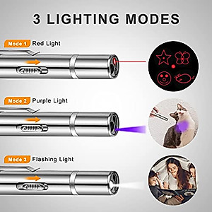 SUUCARE Cat Laser Pointer Toys, USB Recharge LED Light Red Dot Pointer 9127 cat toy dog toy