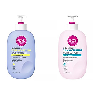 EOS Eos Shea Better Body Lotion - Vanilla Cashmere & Fresh Cozy | Bundle of two | 16 Oz