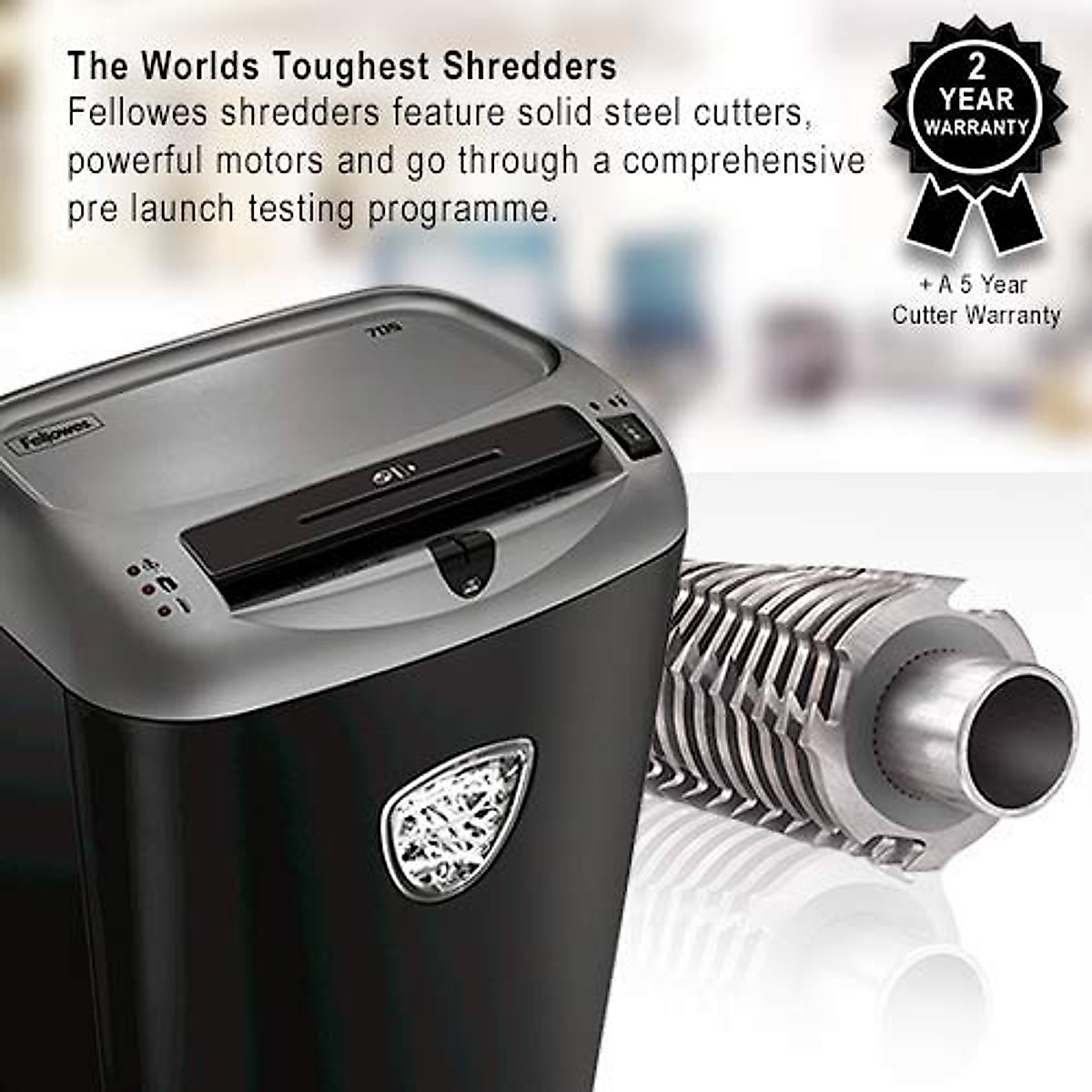 Fellowes Powershred 70S 14-Sheet Strip-Cut Paper and Credit Card Shredder with SafetyLock (4671001)