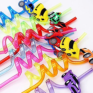 26 Packs Truck Drinking Straws For Car Themed Birthday Party Decor Supplies Reusable Straws For Truck Party Goodie Bags Gifts For Boy Kids Truck And Car Party Baby Shower Classroom Reward School Prize