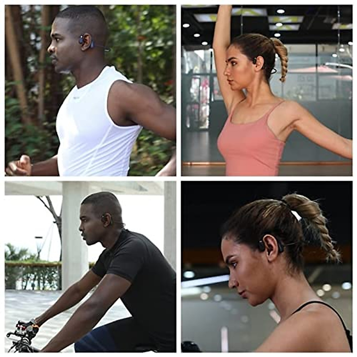 PEASAM Gropeearth Bone Conduction Headphones, Bone Conduction Headphones Waterproof Bluetooth Wireless Headset, Bone Conduction Headphones with Microphone Bluetooth Wireless Headset (Red)