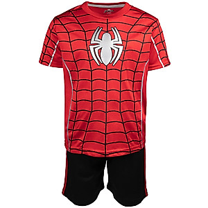 Marvel Spider-Man Toddler Boys Athletic Pullover T-Shirt Mesh Shorts Outfit Set 4T