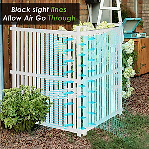 Kshioe Vinyl Fence Panels 2 Pack Outdoor Picket Privacy Screen Fence, 2PCS White PVC Fence Panel, 48" H X 36" W (White)