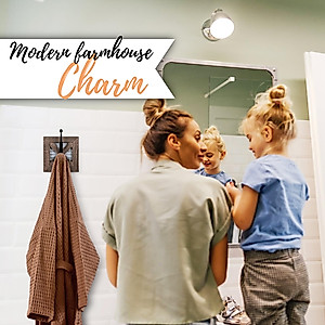 Autumn Alley Farmhouse Bathroom Hooks for Towels, Coat Hooks, and Robe Hooks - Towel Hooks for Bathroom Wall Mounted, Rustic Wall Hooks Decor, Wood, 2 Pack