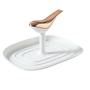 Spoon Rest for Kitchen Counter, Bird-shaped Utensil Rest for Stove Top, Pot Lid Holder Cooking Ladle Spatula and Grill Collapsible Utensil Organizer (White)