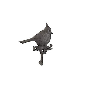 Handcrafted Nautical Decor Cast Iron Baltimore Oriole Sitting on a Tree Branch Decorative Metal Wall Hook