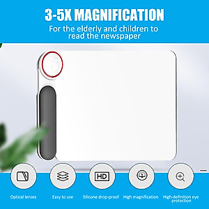 Viionlg 5X Magnifying Sheet for Reading, Full Page Magnifier for Reading for Seniors, Eye Candy Magnifier As Seen On Tv, Fresnel Lens, Perfect Folding Handheld Gifts for Low Vision Person