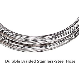 DOZYANT 6 Feet Propane Hose Extension with 3/8 inch Female Flare Fitting x 3/8inch Male Flare, Stainless Braided Propane Gas Line Pipe for RV, BBQ Grill, Propane Tank, Heater and More