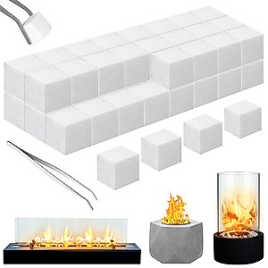 Pangda 48 Pcs 0.79 x 0.79 in Tabletop Fire Pit Ceramic Wool Wick Bioethanol Fuel Table Top Bowl to Extend Burning Time Firepit Sponge Ceramic Fiber Insulation Cotton Core for Rubbing Alcohol