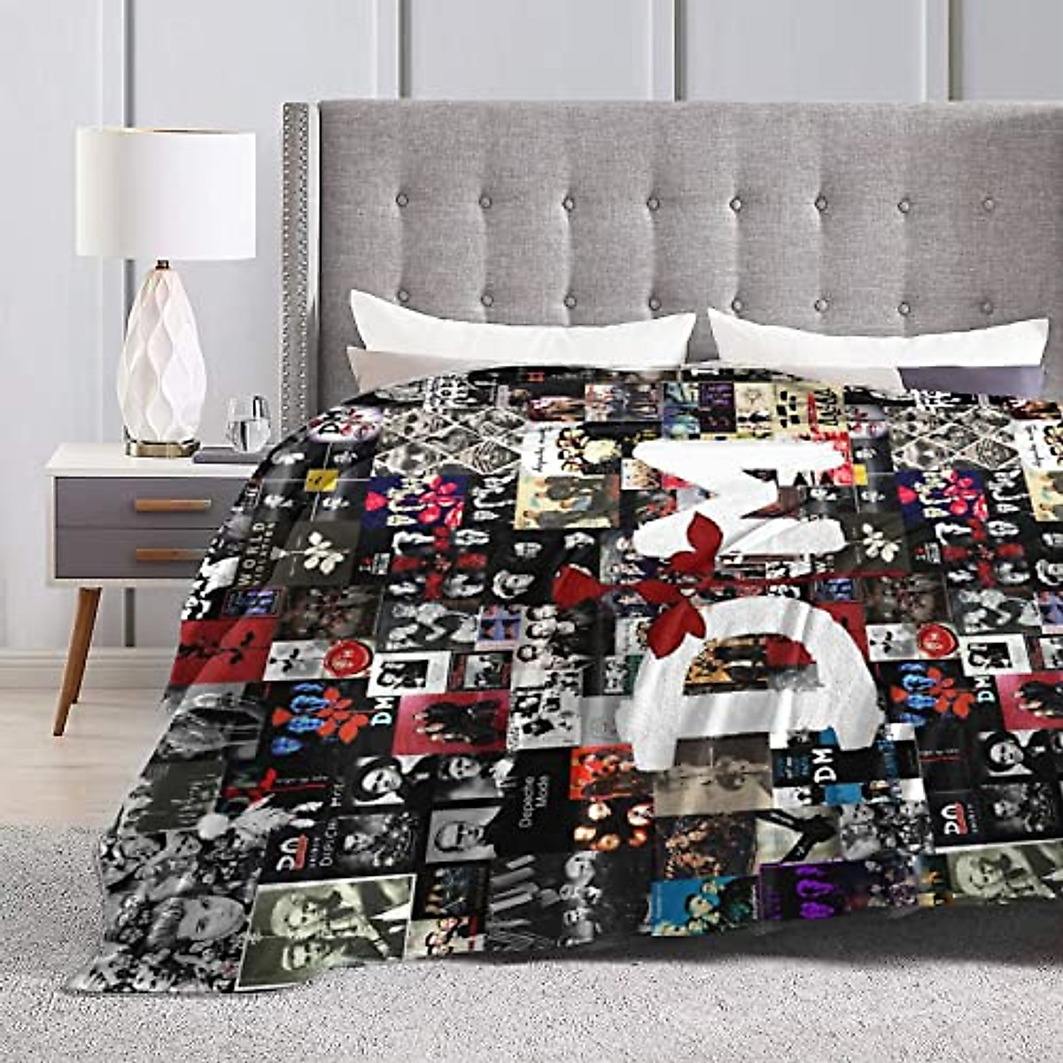 Jenniarner Flannel Plush Novelty Throw Blanket, Depeche Electronic Music Mode Throw for Fall Sofa Decorative, Super Cozy and Thick Wrinkle-Resistant 50"x40"