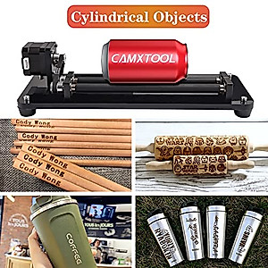 Laser Rotary Roller, Laser Engraver Y-axis Rotary Roller Engraving Module for Cylindrical Objects , Compatible with Most Kinds of CNC Laser Cutter and Engraver Machine, 3D Printer Accessories