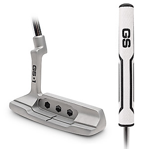 GoSports GS1 Tour Golf Putter – 34” Right-Handed Blade Putter with Milled Face, Choose Oversized Fat Grip or Traditional Grip, Silver