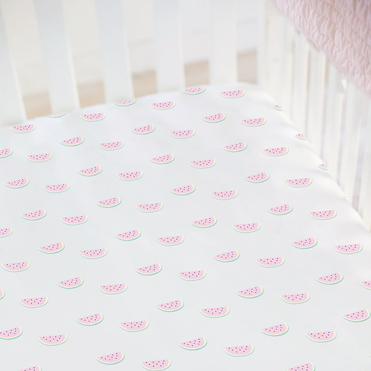 Hello Spud - Watermelons Fitted Crib Sheet Organic Cotton Jersey - Super Soft