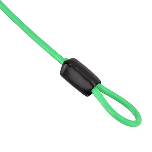 POCREATION Diameter 2mm Security Steel Lock Cable, Lock Wire with The Loops Used with Padlock or U Lock Length100cm / 39.4in Green Silver Black 1pc(Green)