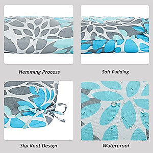 JMGBird Outdoor Chair Cushions, Pack of 2 Patio Seat/Back Cushions 19" x 19" with Ties for Patio Furniture Chairs Home Garden Decoration