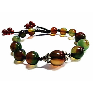 Beautiful Handmade Peacock Agate Beads Bracelet for Protection, Strength and Harmony