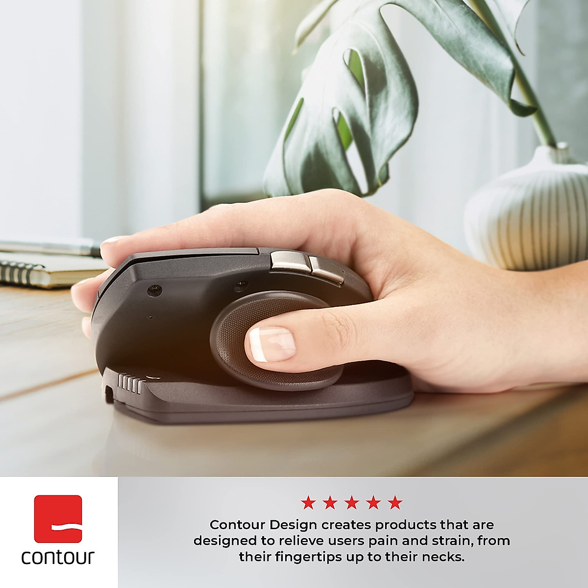 Contour Design Unimouse Right-Hand Mouse Wired - Wired Ergonomic Mouse for Laptop and Desktop Computer Use - Fully Adjustable Mouse - Mac & PC Compatible