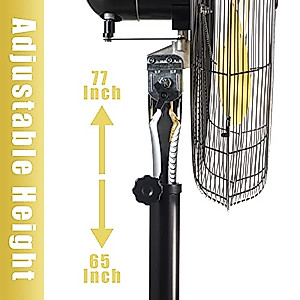 HiCFM YELLOW PEDESTAL FAN (30" Oscillating Pedestal Fan)