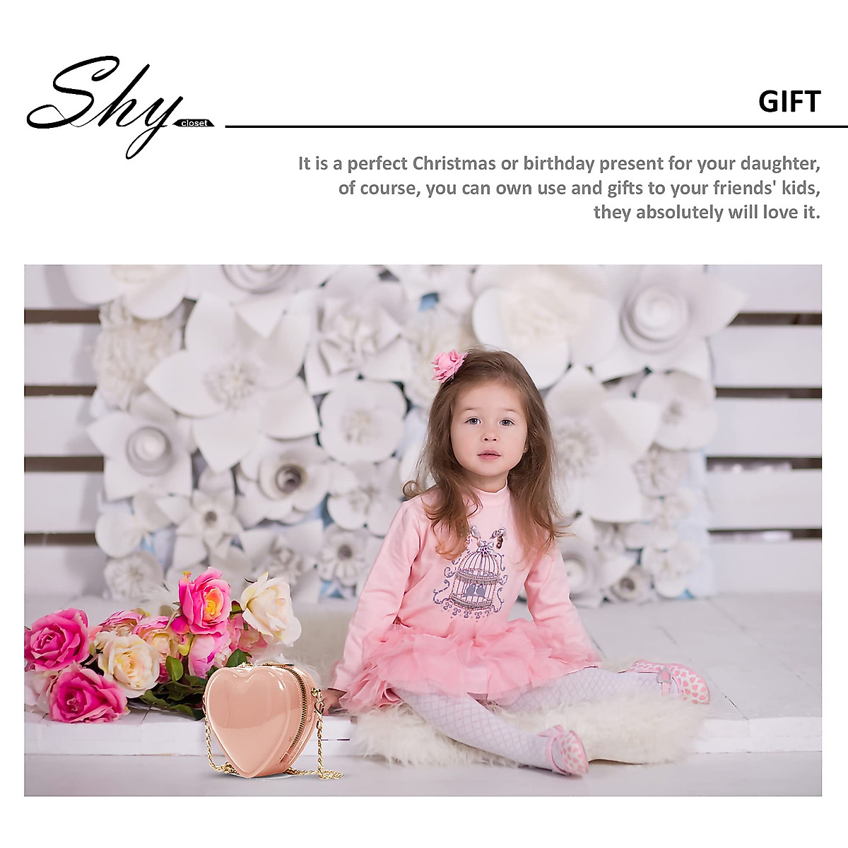 Girls Purse Kids Little Handbag - Toddler Crossbody Small Shoulder Bag Jelly Strap Body Sweet Gifts (Pink)