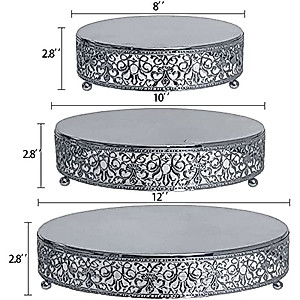 Cake Stand Set of 3 Metal Cupcake Stands Dessert Display Plate for Wedding Party Birthday,Silver