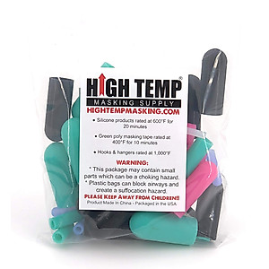 40 Piece High Temp Silicone Rubber Protective End Cap Kit - 3/32" to 3/4" for Powder Coating Custom Painting Anodizing