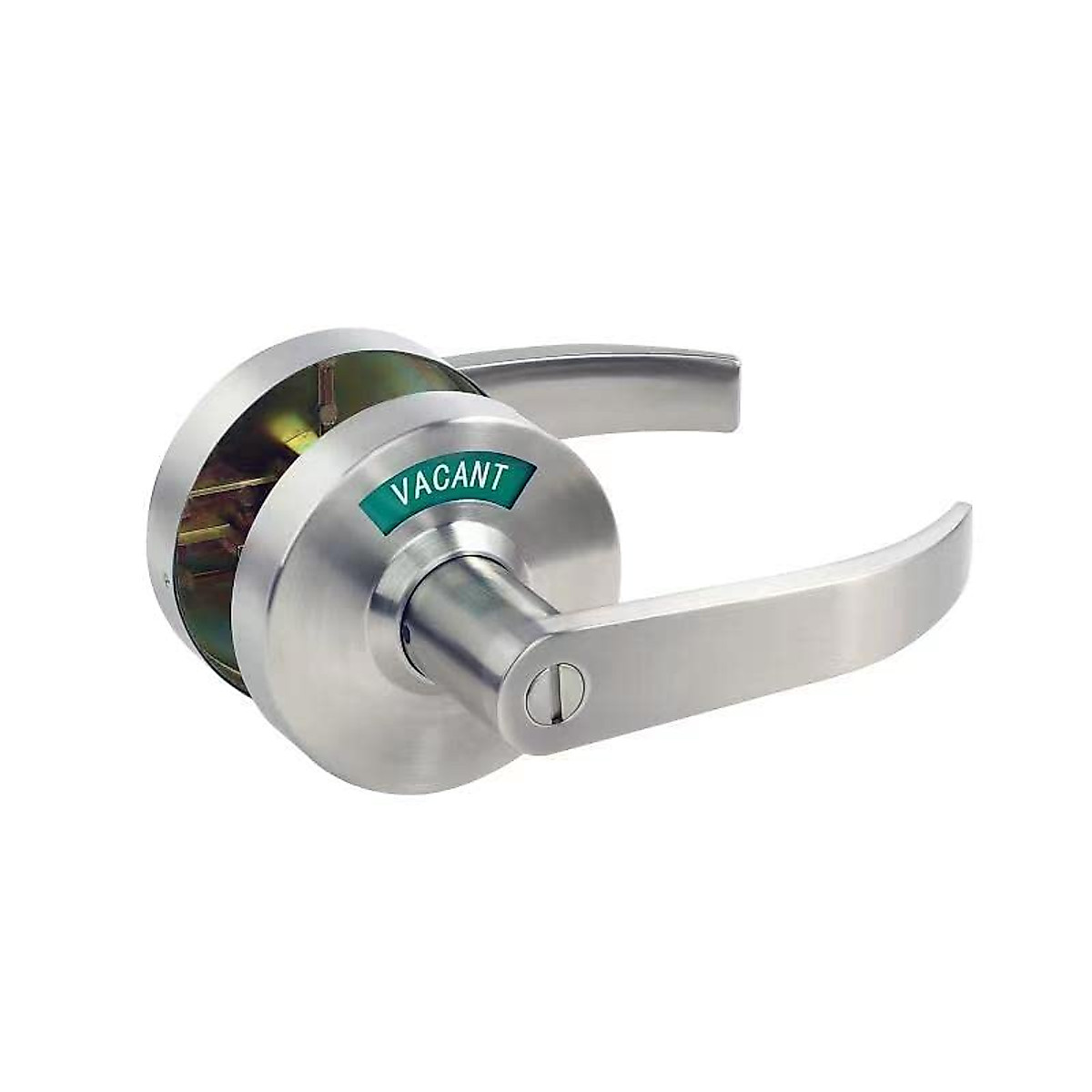 MuteX Extra Large Bathroom Privacy Lever Lock with Large Inuse or Vacant Indicator for Men Women Restroom, ANSI Grade2 Commercial Grade, Perfect for Professional Office Buildings, Matte Black