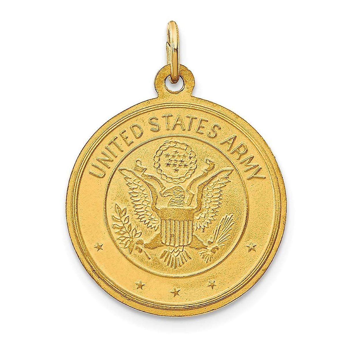 Solid 14k Yellow Gold US Army Saint Christopher Medal Pendant (25mm x 19mm)