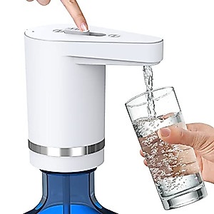 Myvision 5 Gallon Electric Water Bottle Dispenser, Portable Water Pump for 2-5 Gallon Bottle (White)