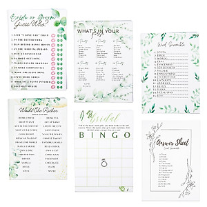 Interactive Bridal Shower Games 50 Guests - Floral Bachelorette Bridal Party Game Activities Cards - Fun Wedding Celebrations Bridal Games for Shower with Bridal Shower Bingo, Word Scramble & More