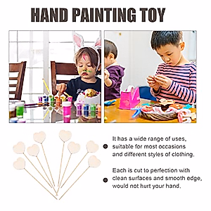 STOBOK Princess Fairy Wand Stick: 8PCS Unfinished Wooden DIY Crafts Heart Shaped Magical Wand for Girls Art Show Cosplay Costume Party