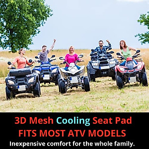 Badass Moto ATV Seat Covers: Motorcycle Seat Cushion. 3DMesh Cooling Air Flow Motorcycle seat pad. Versatile Powersports ATV Seat Protector Stops Hot Seat, Swass. Quick-Dry, Hide Ugly Rips.